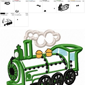 Real Steam Train - Machine Embroidery Applique Designs - Multiple Sizes ...