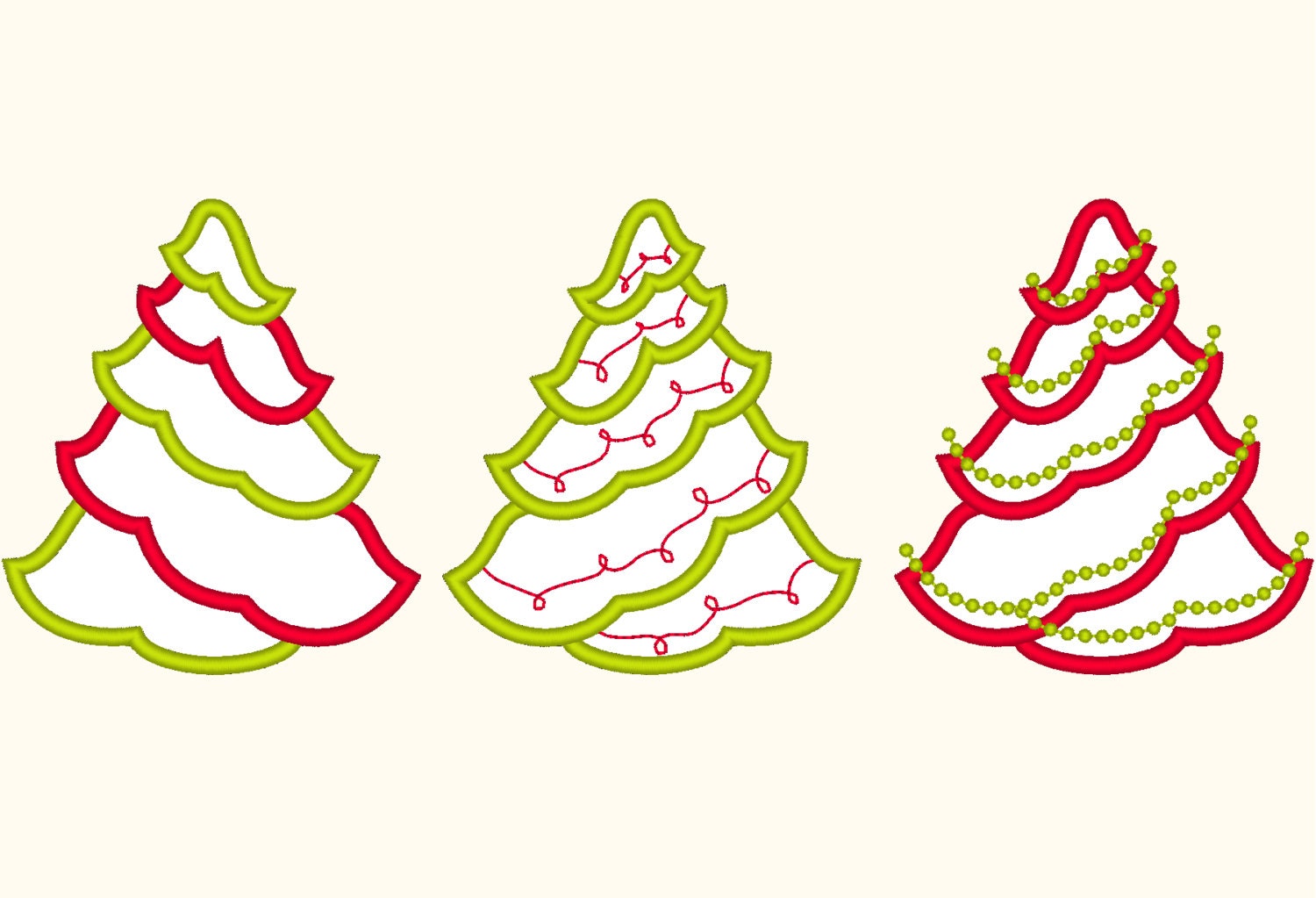 Adorable simple Christmas tree set of 3 different types | Etsy