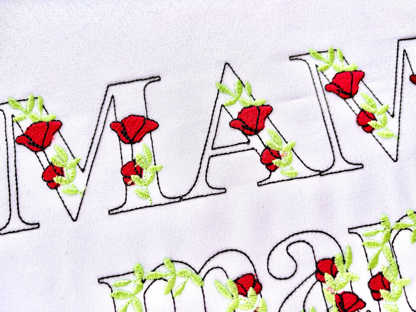 Light Poppy Red Rose Floral Font Flower Alphabet Uppercase and ...