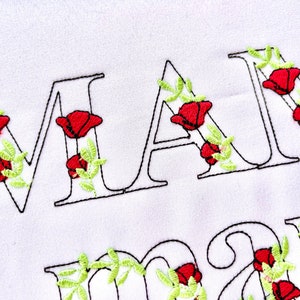 Light Poppy Red Rose Floral Font Flower Alphabet Uppercase and ...