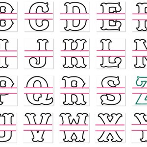 Split Font Machine Embroidery Applique Designs Monogram Set Mini Font ...