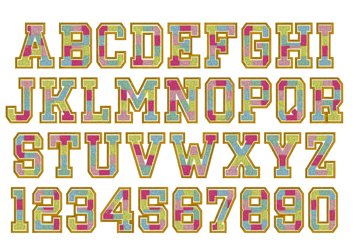 Faux Chenille Patch Alphabet Font Varsity Handmade Sport - Etsy