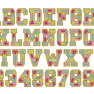 Faux Chenille Patch Alphabet Font Varsity Handmade Sport School Team ...