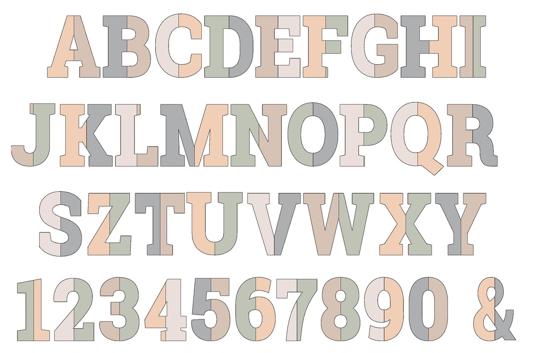 Light Applique Font Open Edge Raggedy Applique Alphabet Bean Stitch ...