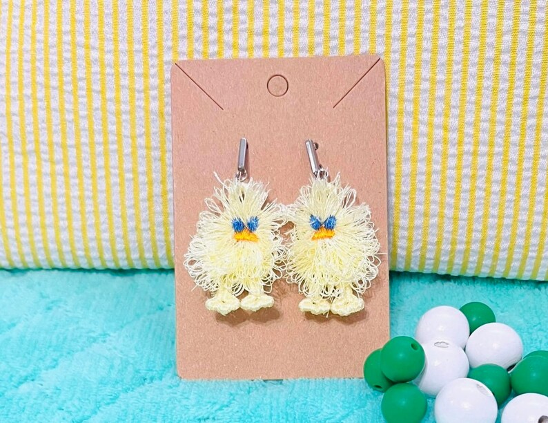 Cute Easter Chick Earrings Fringed Fluffy Chicken Kids Charm FSL ...
