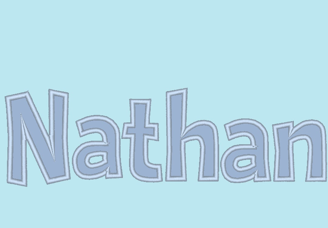 Nathan Monogram Applique Font Machine Embroidery Applique Design ...