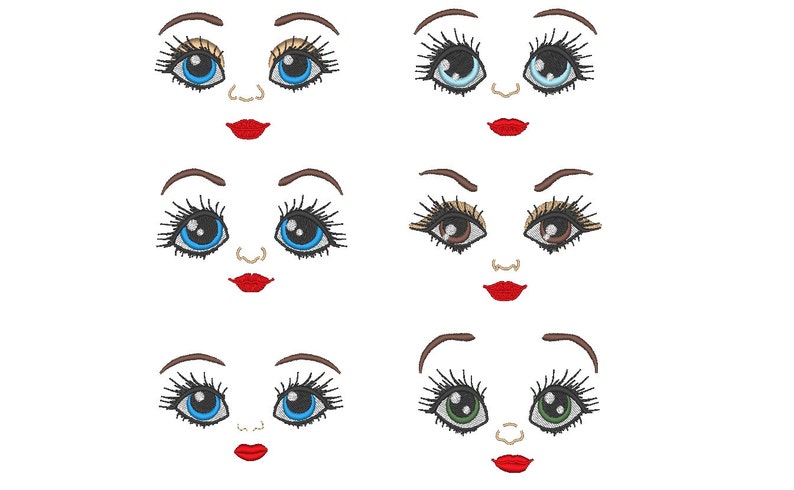 Dolls Pretty Faces - 6 Types - Big Set for Your Soft Toy - Machine ...