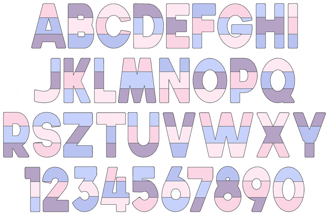 Light Applique Font Open Edge Raggedy Applique Alphabet Bean Stitch ...