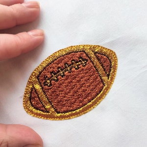Football Faux Patch With Faux Chenille Stitches and Glitter HTV Scraps ...
