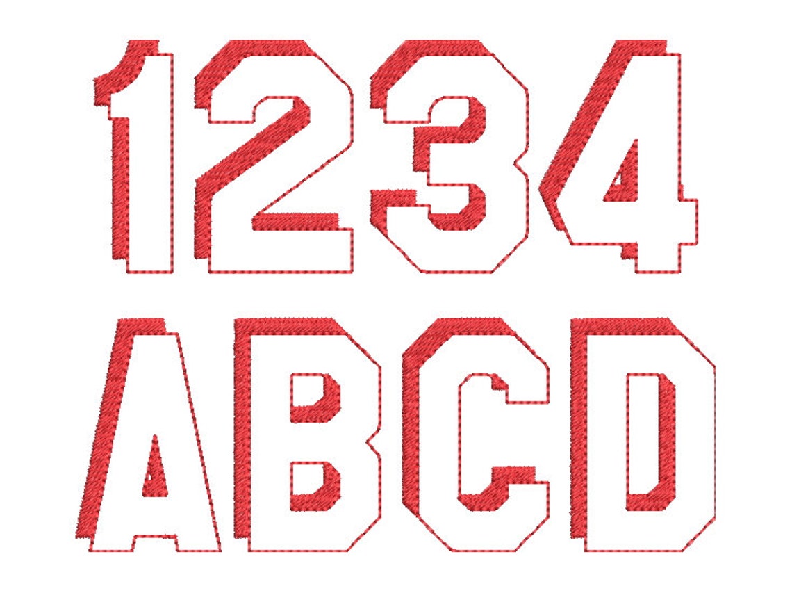 Sport Block Shadow Light Font Monogram Alphabet Machine | Etsy
