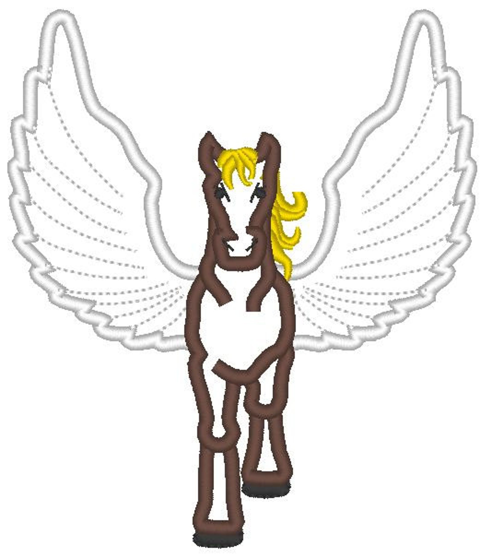 Pegasus Machine Embroidery Applique Design Multiple Sizes - Etsy