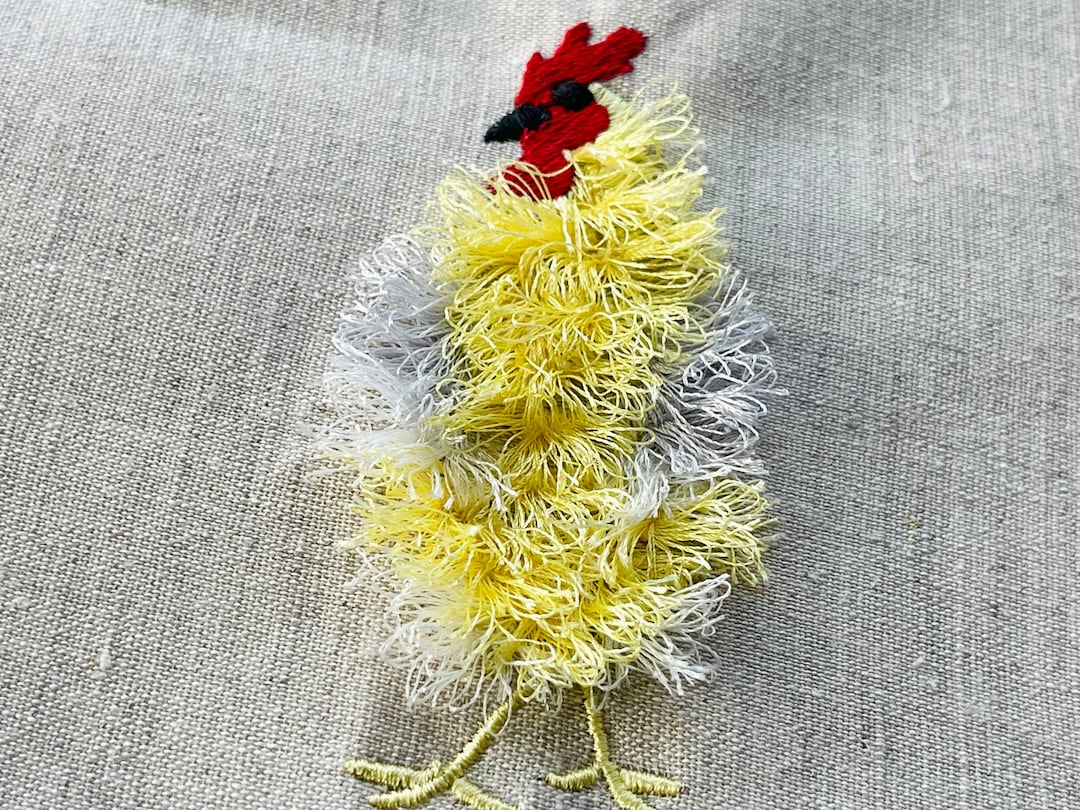 Chicken Fringed Fluffy Chenille Farm Bird Small Machine Embroidery ...