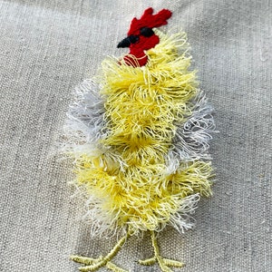 Chicken Fringed Fluffy Chenille Farm Bird Small Machine Embroidery ...