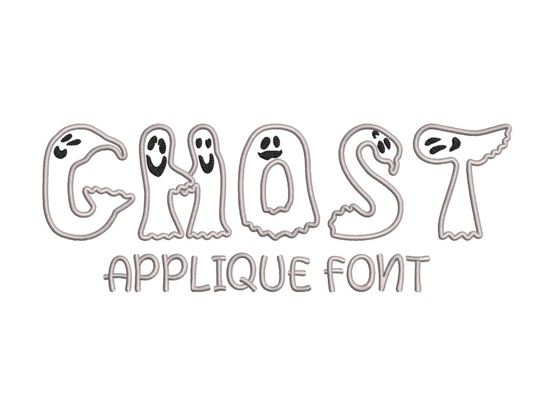 Ghost Font Applique Machine Embroidery Designs Halloween Alphabet ...