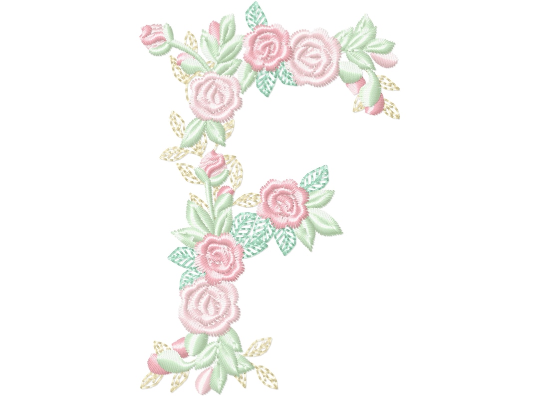 Delicate Roses Floral Letter F Garden Flag Monogram Flowers Flower ...