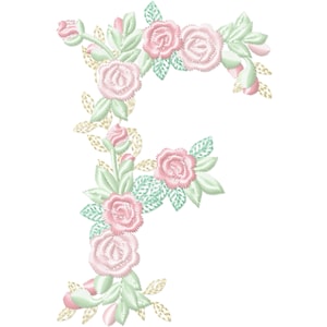 Delicate Roses Floral Letter F Garden Flag Monogram Flowers Flower ...