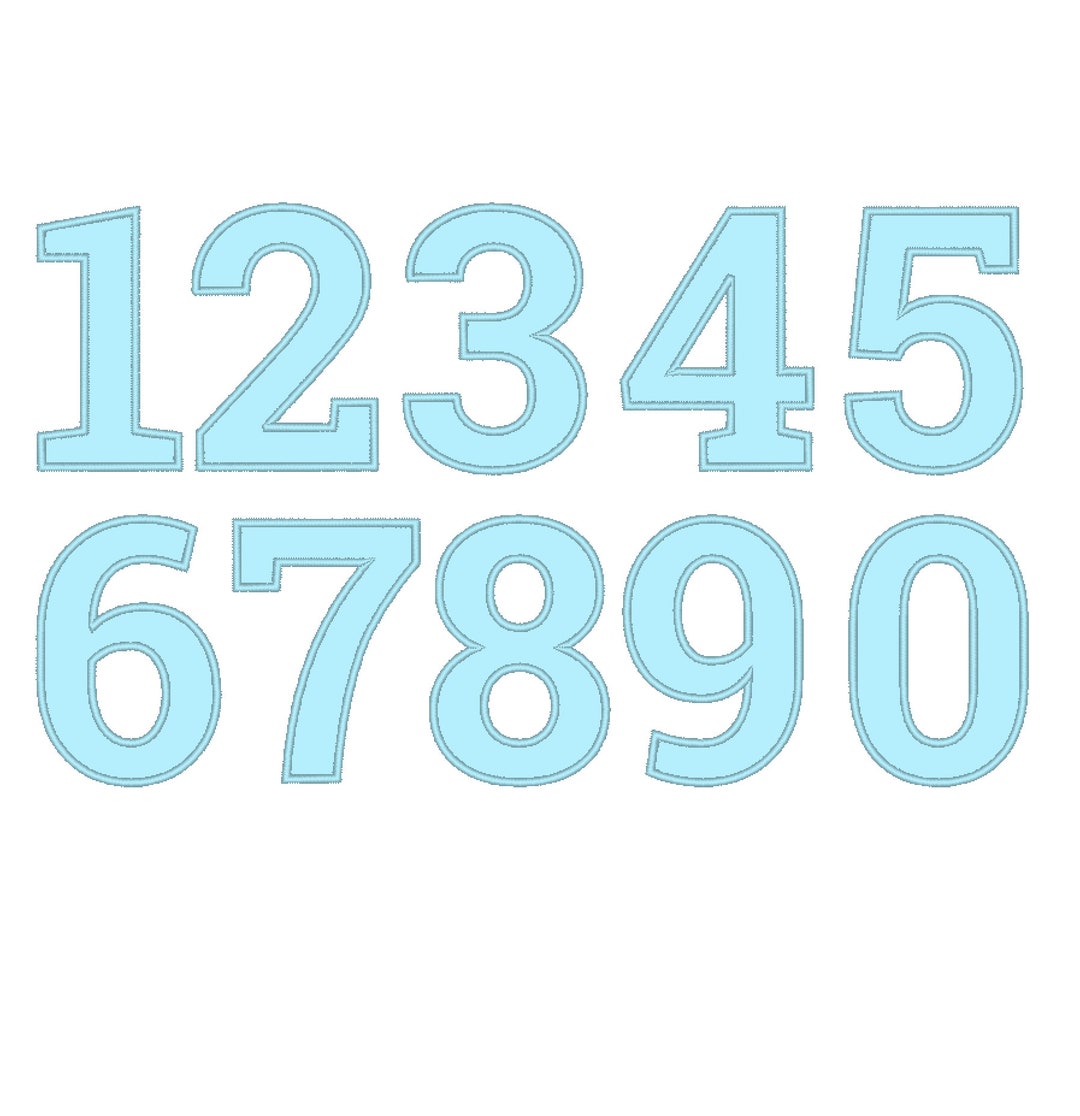 Delicate With Nice Wide Applique Satin Stitch Outline Birthday Numbers ...