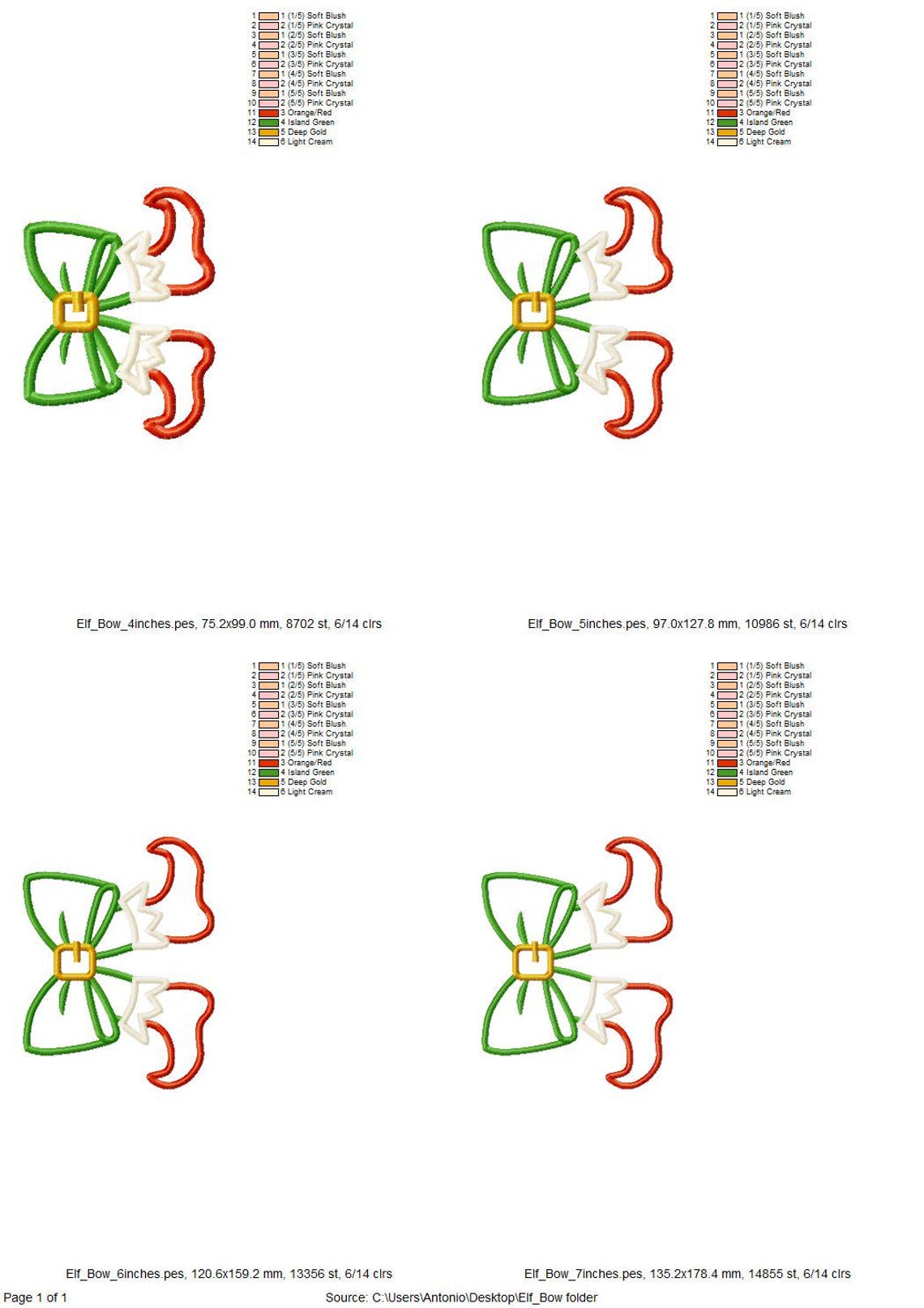 Christmas Elf Bow Side Bow Split Seam Santa Helper Elf Boots Machine ...