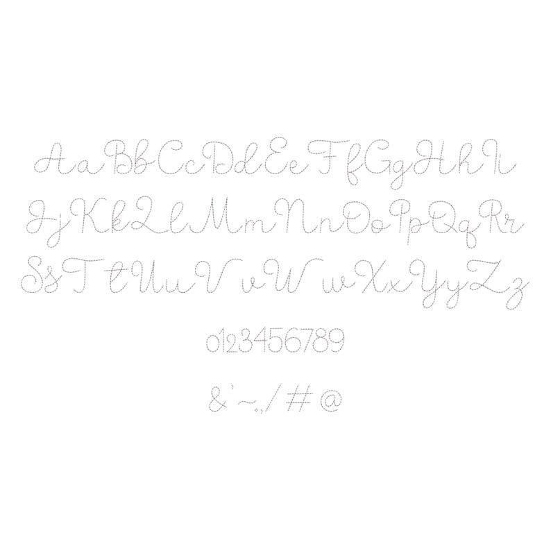 Handwritten Script FONT Butter Bean Stitch Alphabet Monogram Machine ...