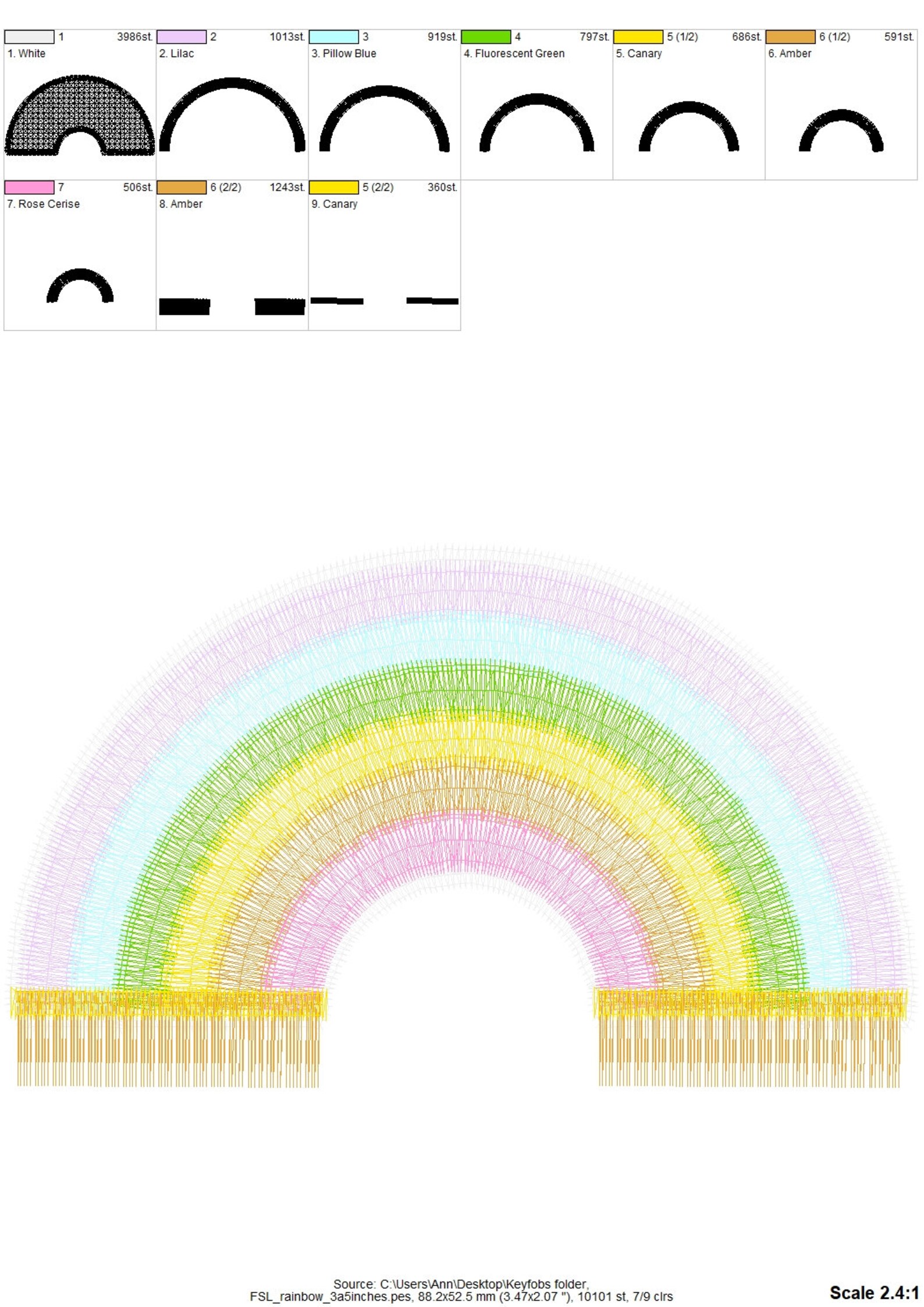 FSL Lace Rainbow Fringed Edge Machine Embroidery Designs in Assorted ...