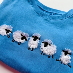 Fuzzy Sheep Lamb SET of 5 Types and 5 Sheep in Row Fringed Machine ...
