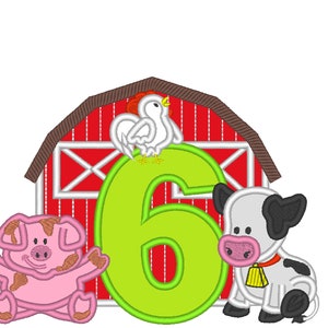 Farm Birthday Numbers WHOLE Set 1-9 With Cow Pig Horse and Rooster Cute ...