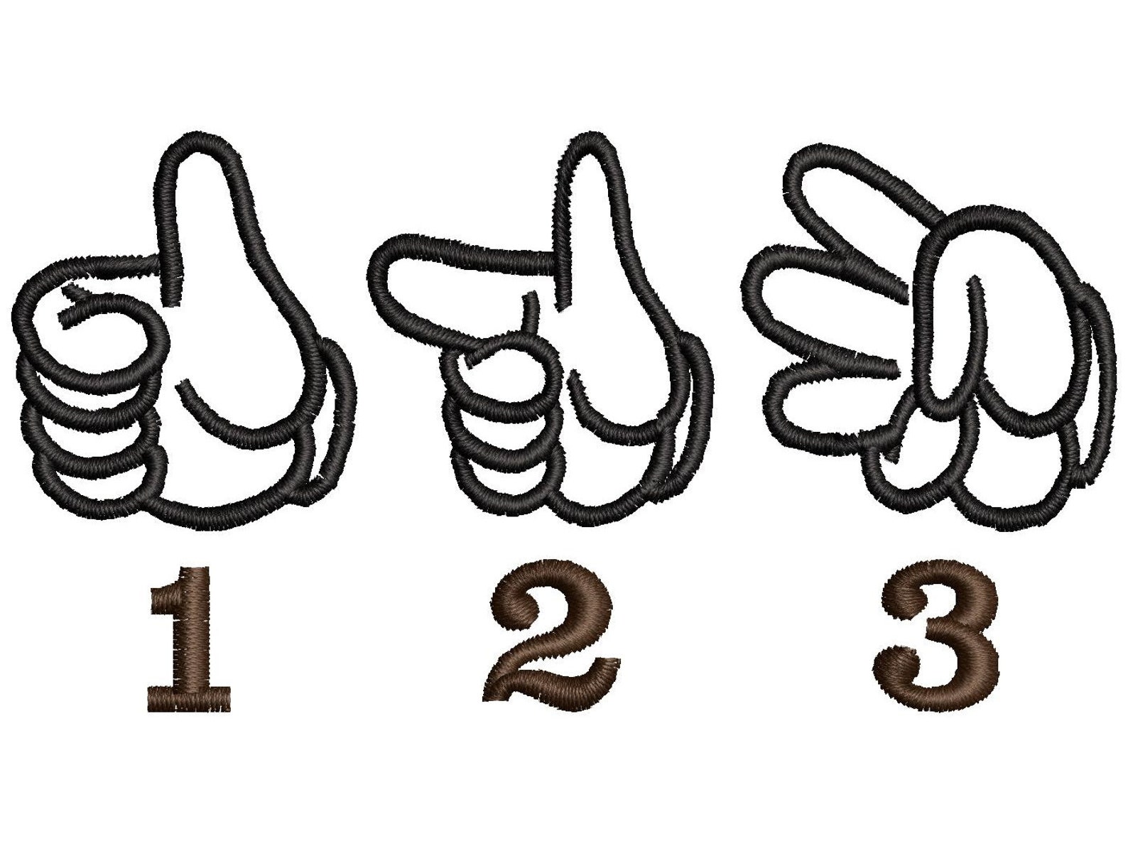 Sign Language FONT Hand Sign Alphabet Letters and Numbers Satin Stitch ...