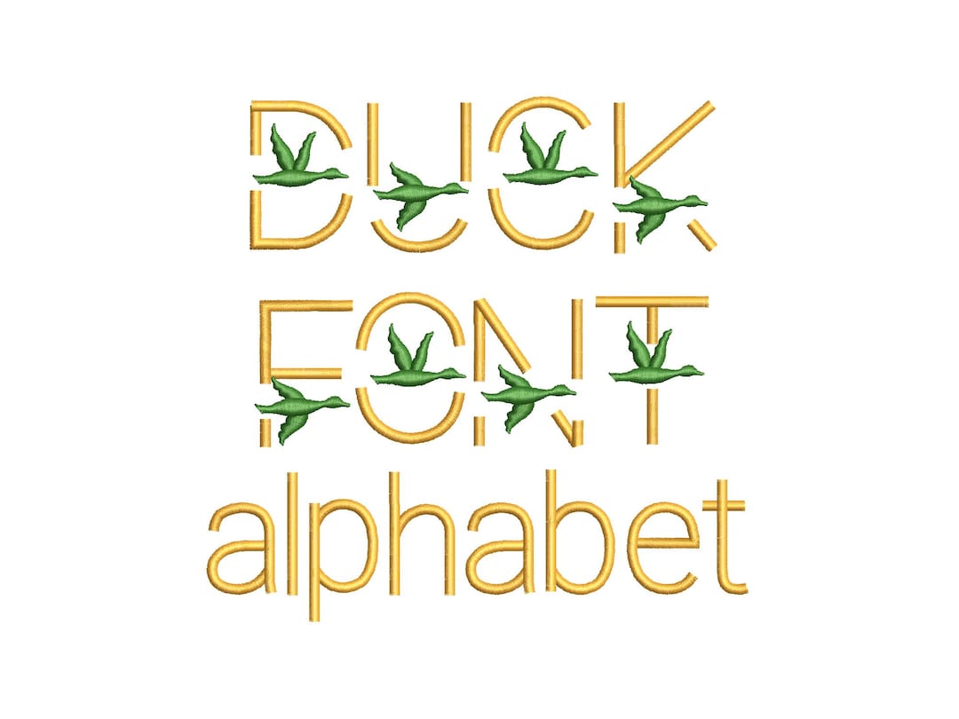 Satin Stitch Mallard Font Block Type Alphabet Monogram Machine ...