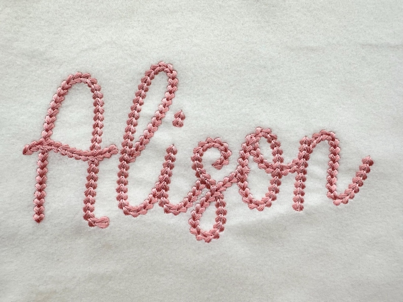 Extra Bold Chain Stitch Handwritten Script FONT Alison Machine ...