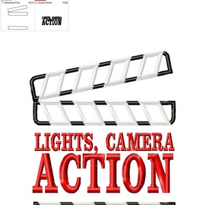 Lights, Camera, Action Movie Maker Applique Machine Embroidery Design ...