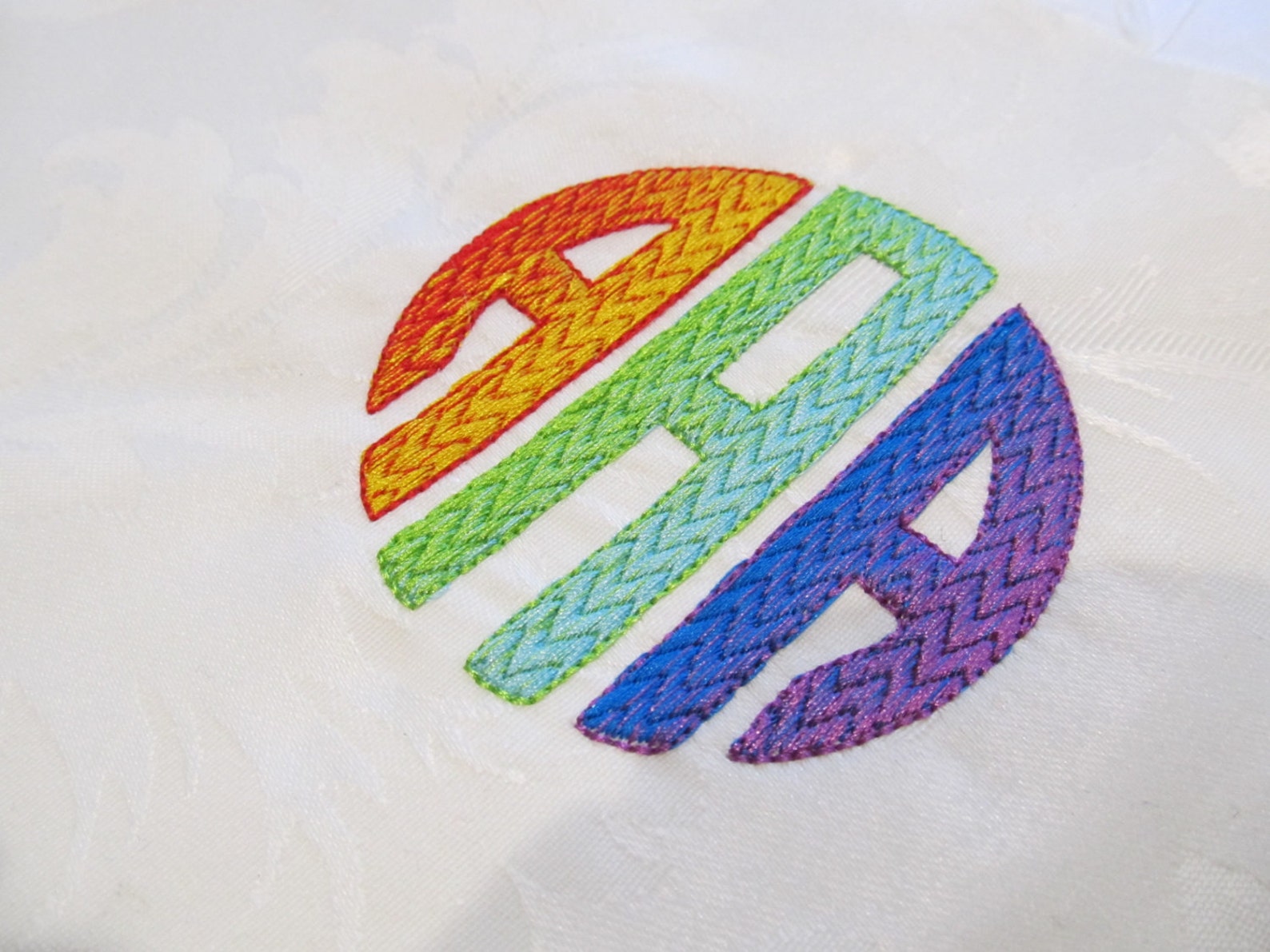 Iridescent Rainbow Chevron Circle Monogram Font Machine - Etsy