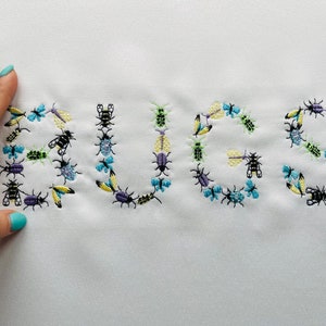 Spring BUGS Font Buggy Alphabet Uppercase Letters Monogram Machine ...