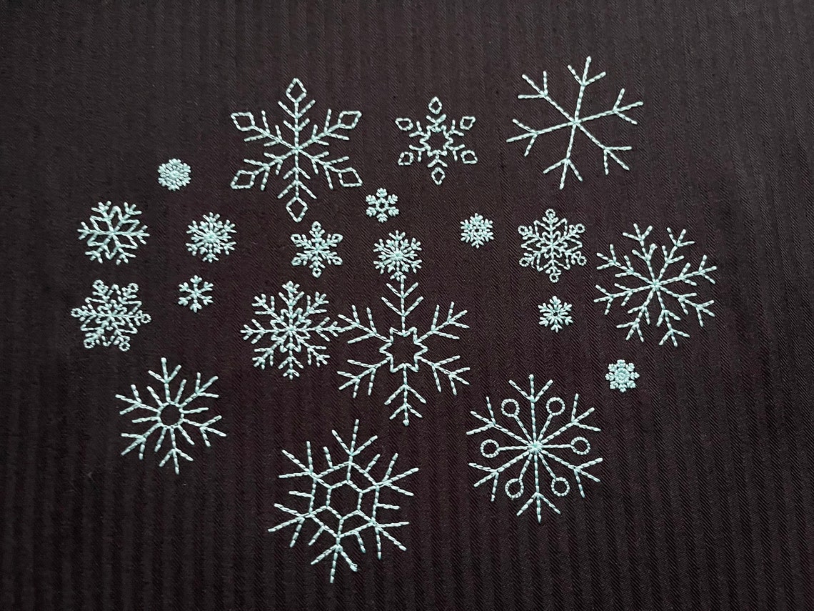 Micro Mini Small 16 Single Snowflakes Machine Embroidery - Etsy