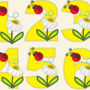 Cute Ladybug Birthday Numbers SET 1-9 for Baby Children Kids | Etsy