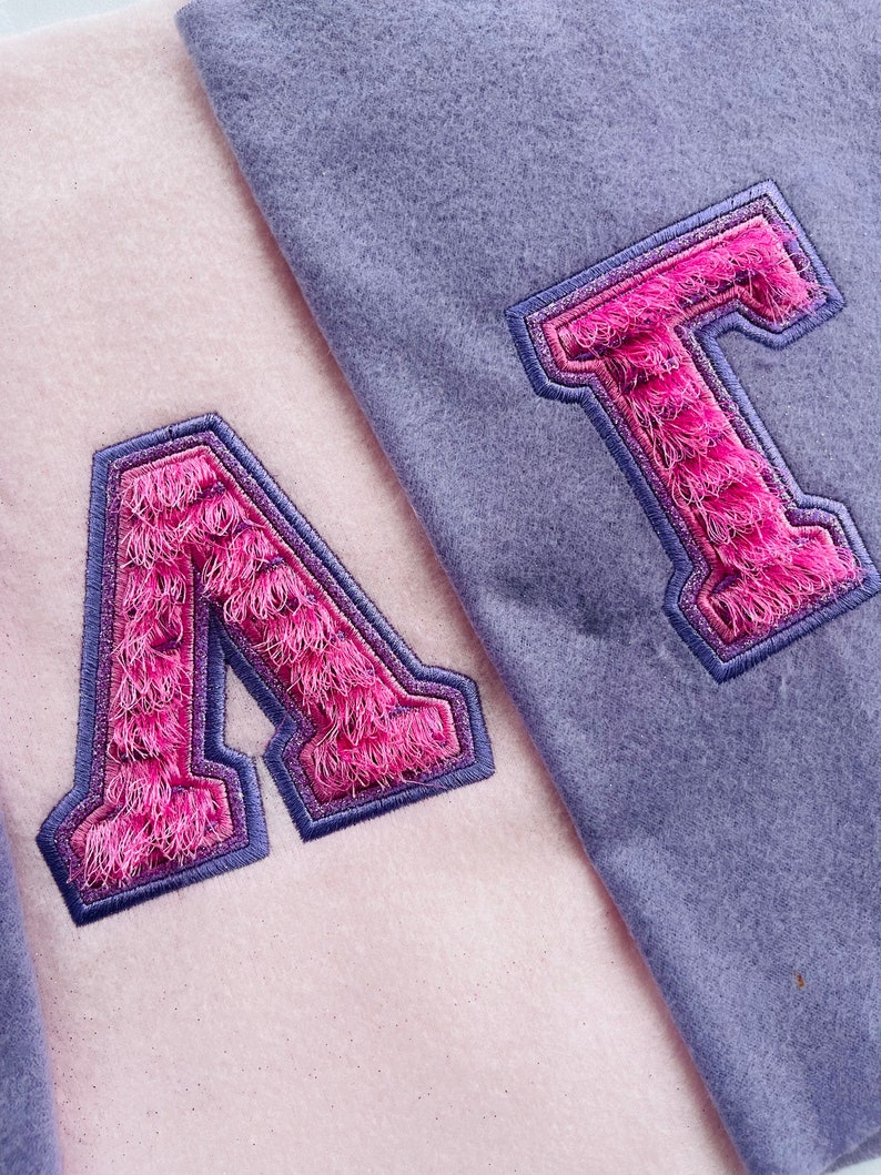 Fringed Double Layer Greek Fraternity Sorority Applique Font - Etsy