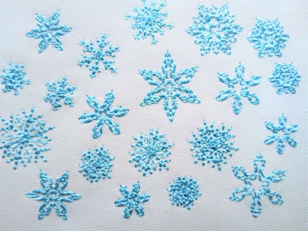 Micro Mini Small 8 Single Snowflakes - Machine Embroidery Design ...