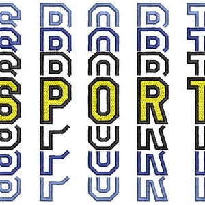 Stacked Block Font, Fill Stitch and Outline Alphabet Letters, Sport Boy ...