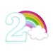 Rainbow in Cloud Birthday Number 2 TWO Machine Embroidery Applique ...