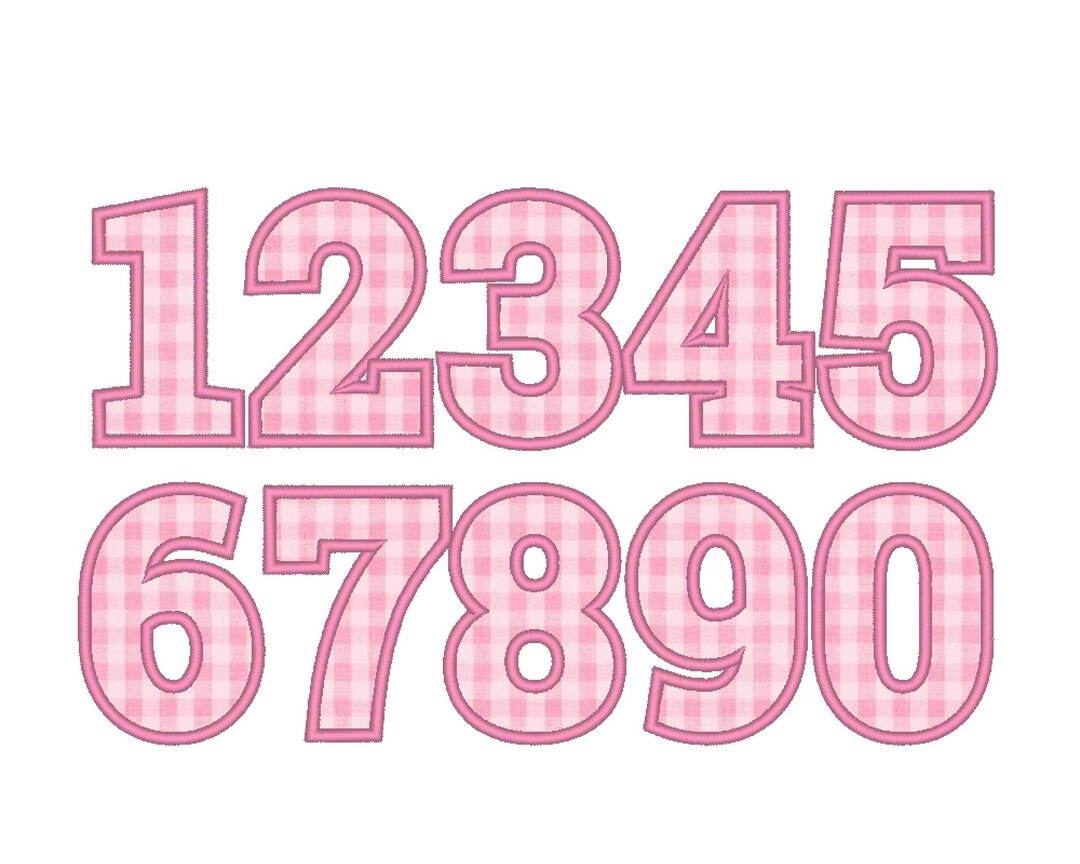 Bold Block Wide Satin Stitch Numbers, Birthday Number Applique Machine ...