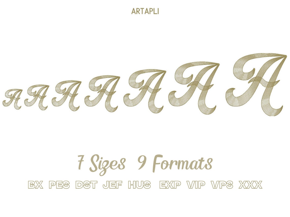 Quick Light Stitch Line Shadow FONT Machine Embroidery Designs | Etsy