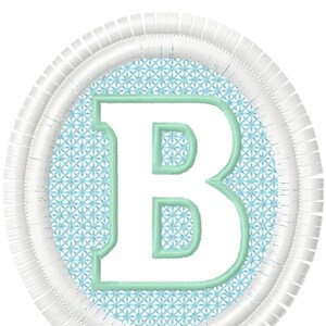 Beautiful Monogram Fringed Oval Shape Embossed Initial Letters A-Z ...