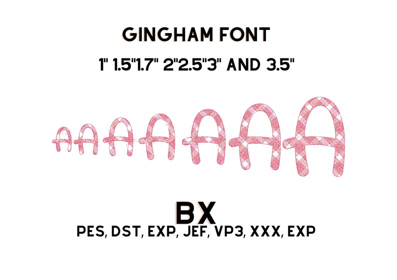 Sweet Gingham Tartan Font Christmas Checks Machine Embroidery - Etsy