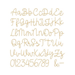 Hand Stitch Effect FONT Machine Embroidery Designs in Assorted Mini Sizes Script Alphabet ...