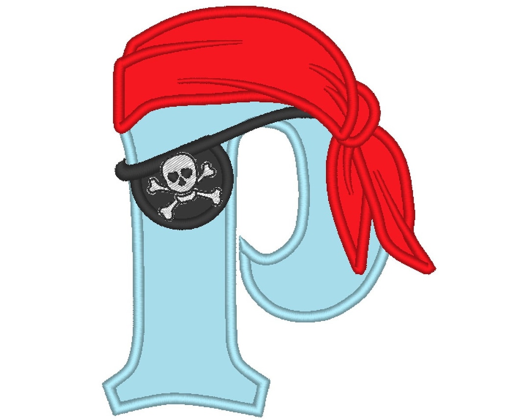 Pirate Alphabet Embroidery, Letter P - Machine Embroidery Pirate ...