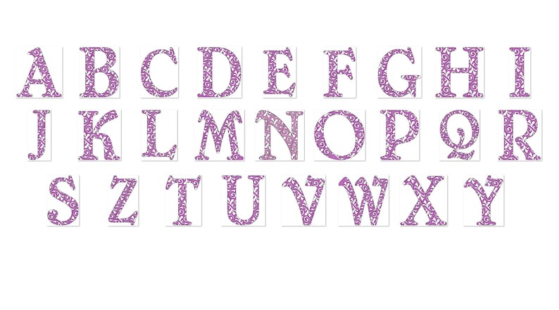 Flourish Floral Whole Alphabet Garden Flag Monogram Lace Swirl Flower ...