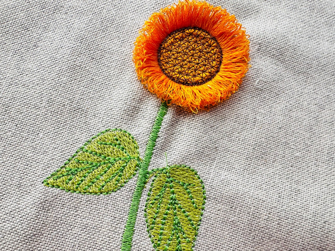 Sunflower Fringed Flower Stem Fluffy Fringe Sunflower in 4 Sizes ...