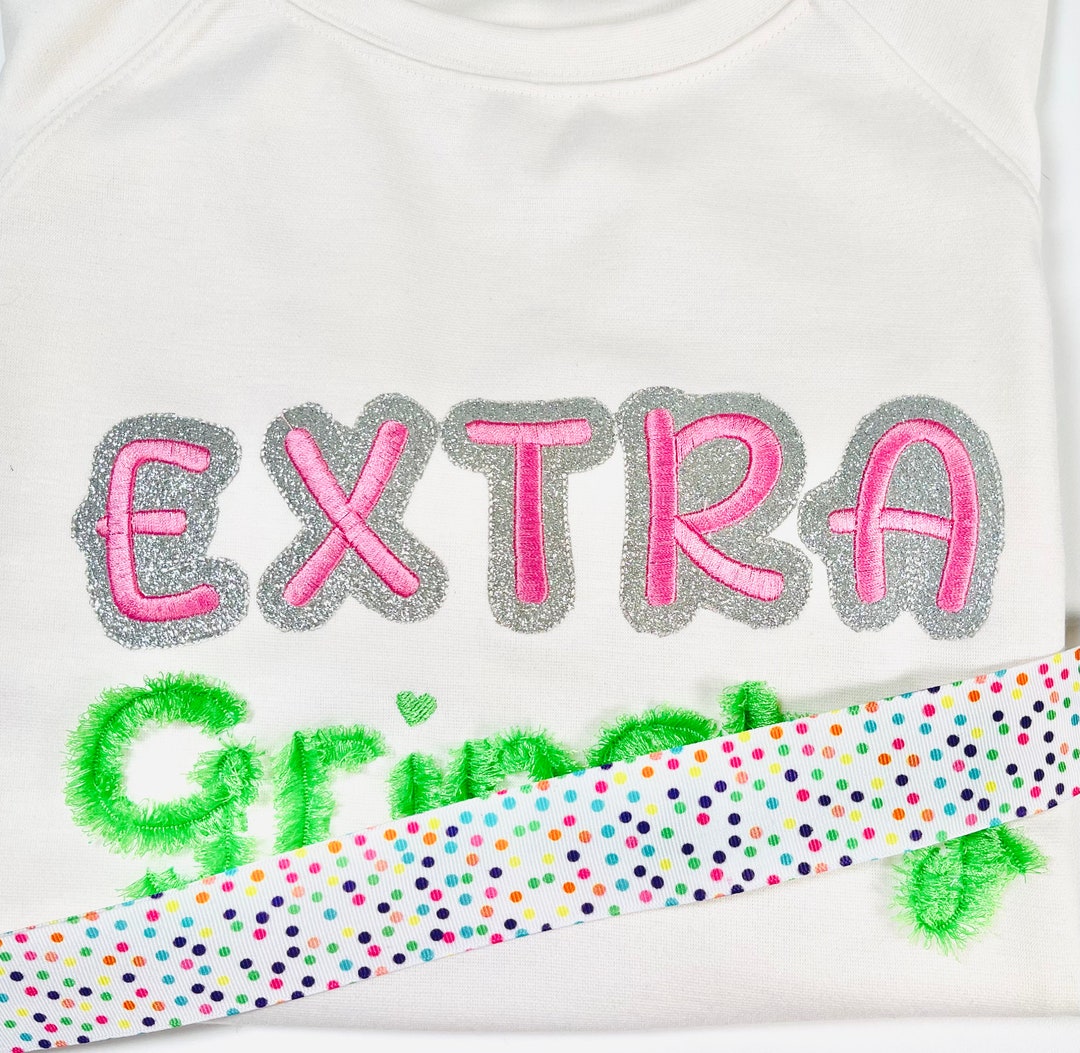 Glitter Faux Patches Monogram Applique Font Machine Embroidery Designs ...