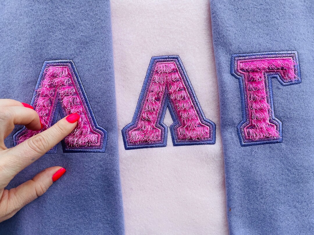 Fringed Double Layer Greek Fraternity Sorority Applique Font Machine ...