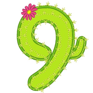 Cute Cactus Numbers Set Birthday Numbers Machine Embroidery Applique ...