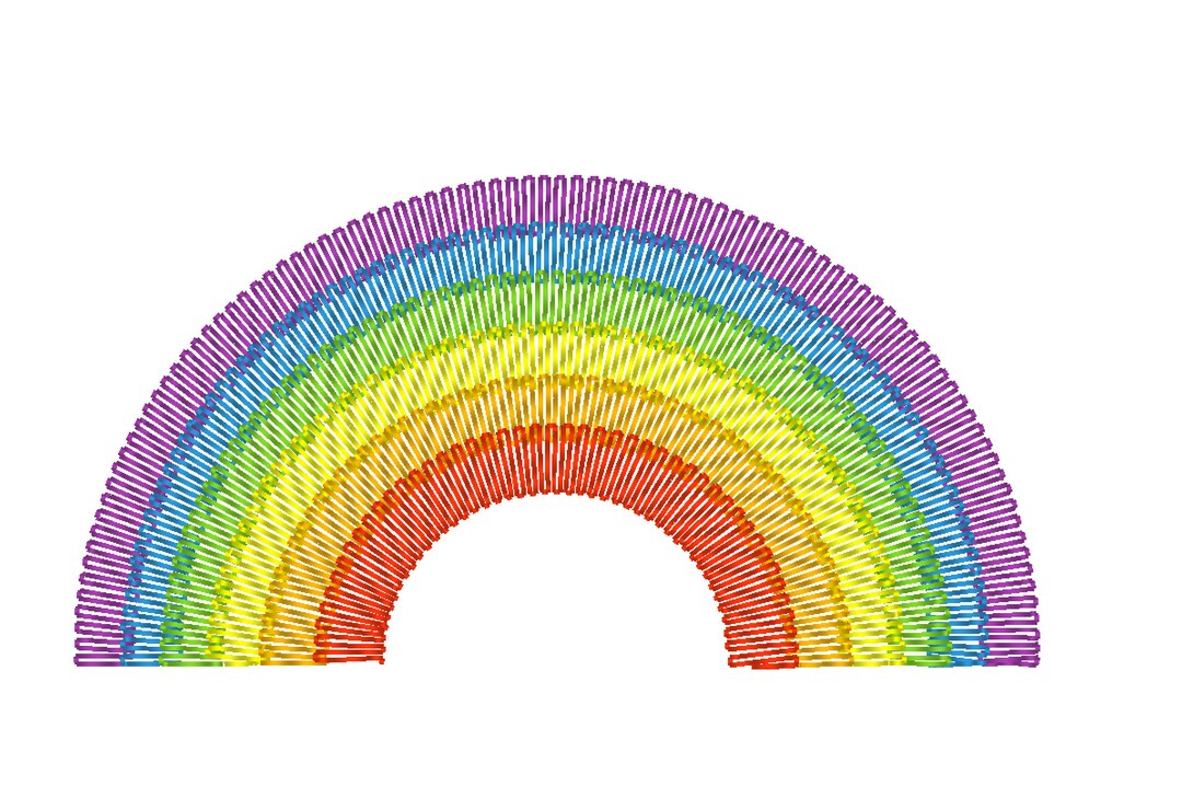 Light Stitching Light Stitch Rainbow in Many Sizes, Rainbow Embroidery ...